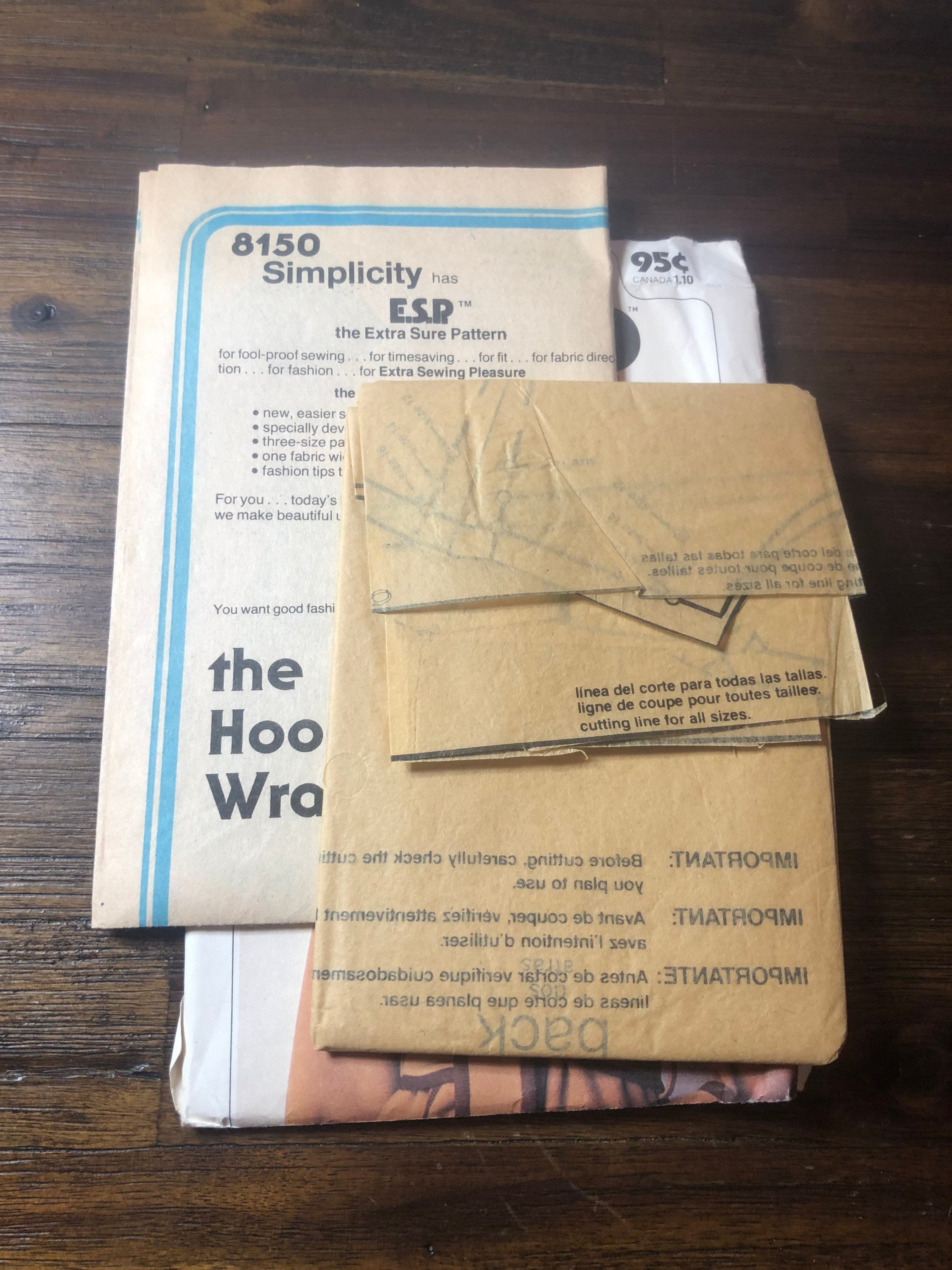 Vintage Precut Simplicity Sewing Pattern 8150 Front Wrap Jacket Size 12 ...