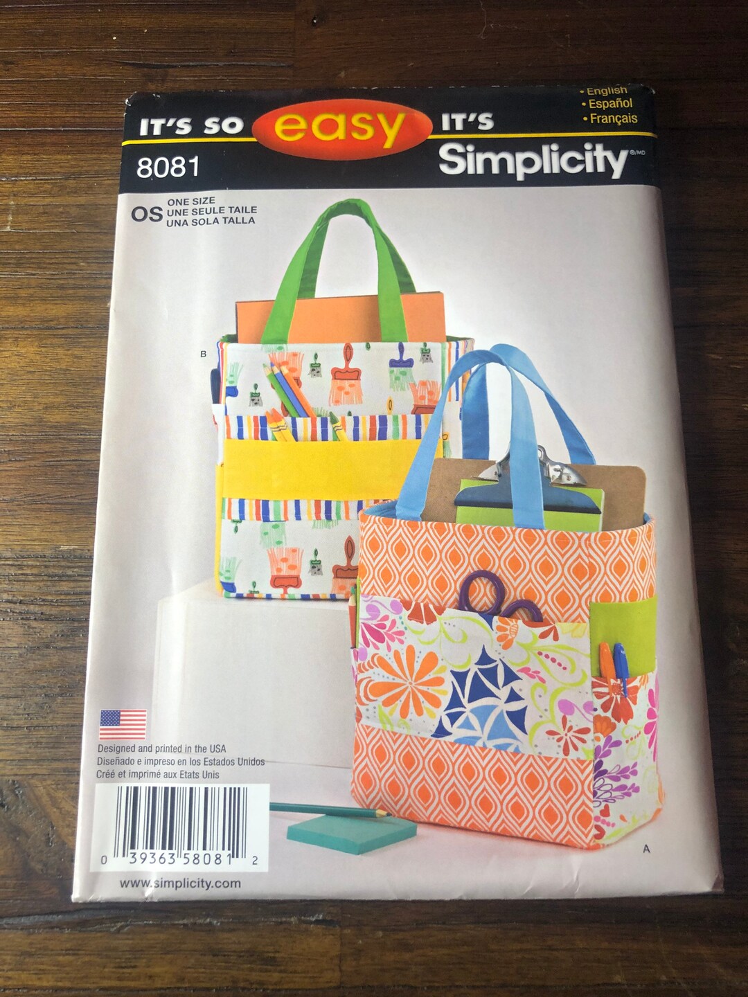 Uncut Simplicity Sewing Pattern 8081 Art Caddies - Etsy