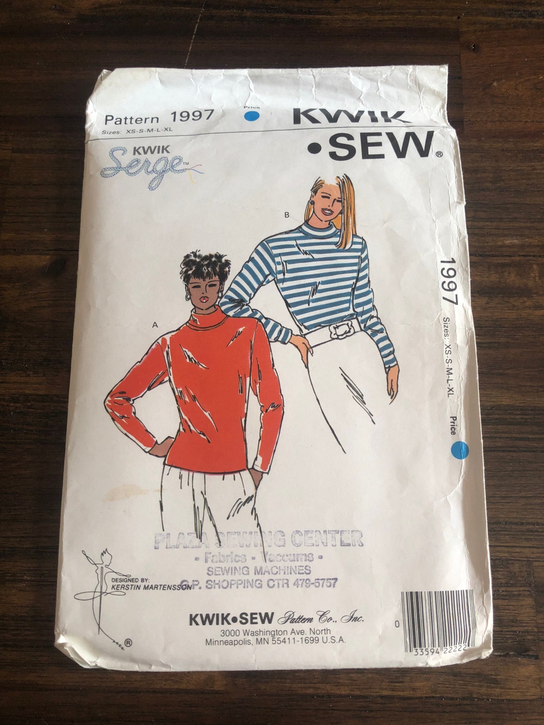 Vintage Precut Kwik Sew Sewing Pattern 1997 Long Sleeve Stretch Knit ...
