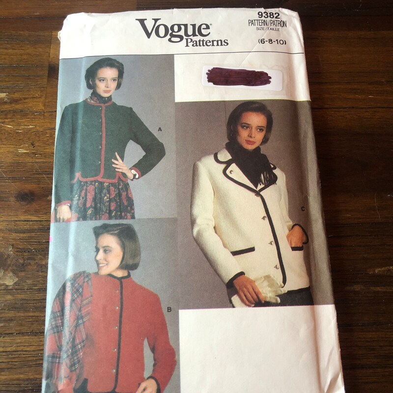 Vogue Jacket Pattern - Etsy