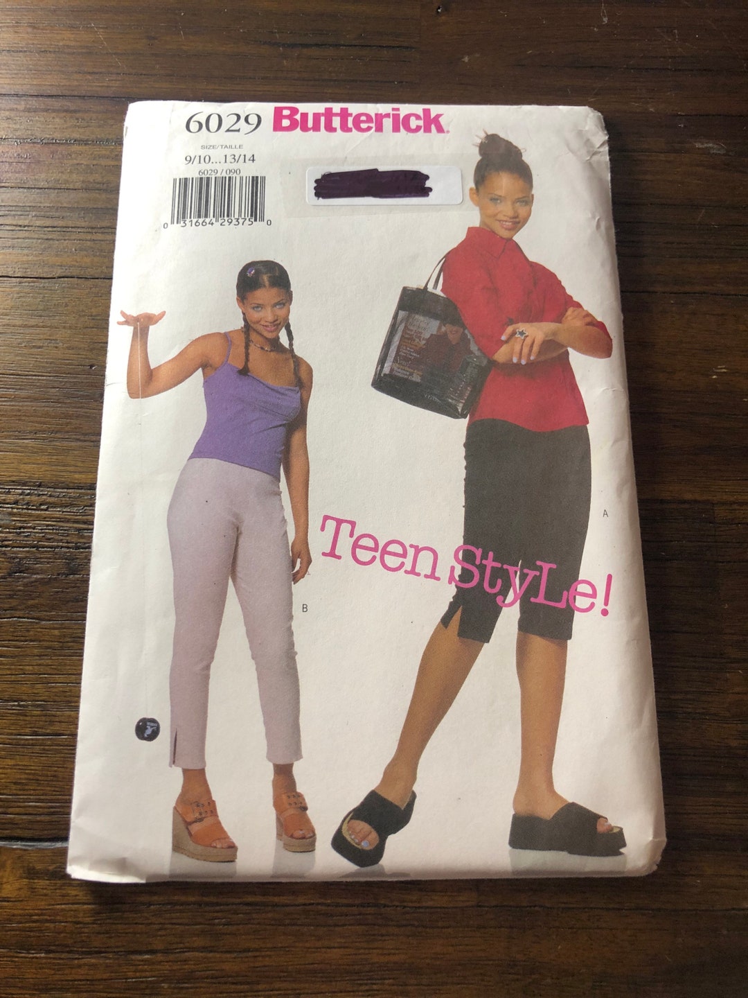 Vintage Uncut Butterick Sewing Pattern 6029 Teen Style Pants Sizes 9/10 ...