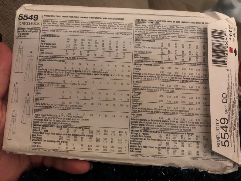 Uncut Simplicity Sewing Pattern 5549 Design Your Own Sundress Size 4-10 ...