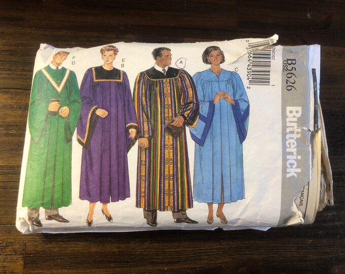 Precut Butterick Sewing Pattern B5626 Unisex Special Occasion Robes ...