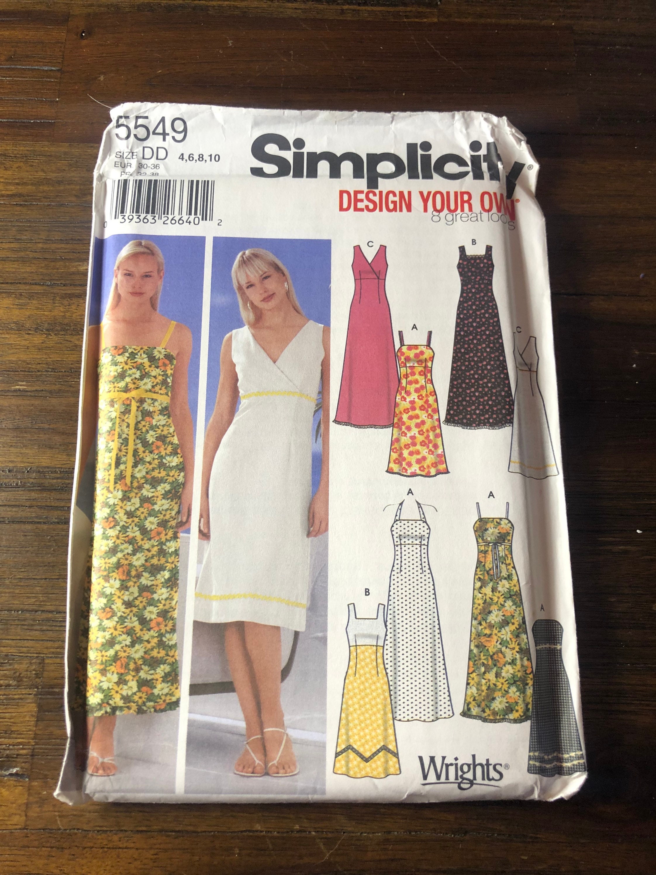 Uncut Simplicity Sewing Pattern 5549 Design Your Own Sundress Size 4-10 ...