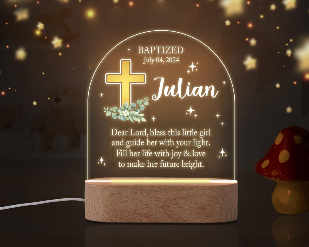 Baptism Gifts, Personalized Baptized Baby LED Light, Custom Baby Night ...