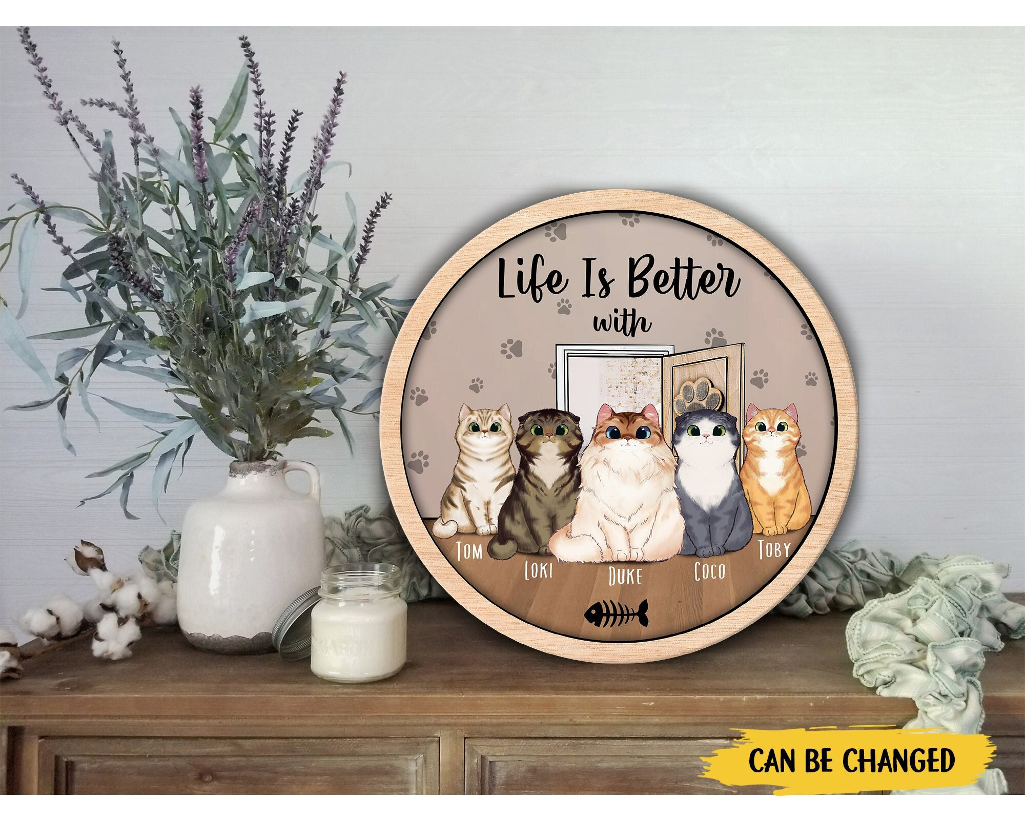 Personalized Cat Sign Custom Cat Door Sign Gift for Cat Mom - Etsy