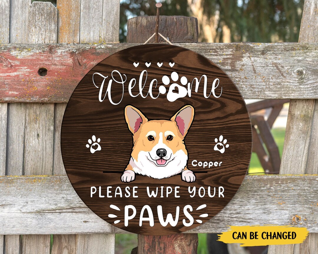 Personalized Dog Door Hanger, Door Sign Dogs, Welcome Door Signs, Hope ...