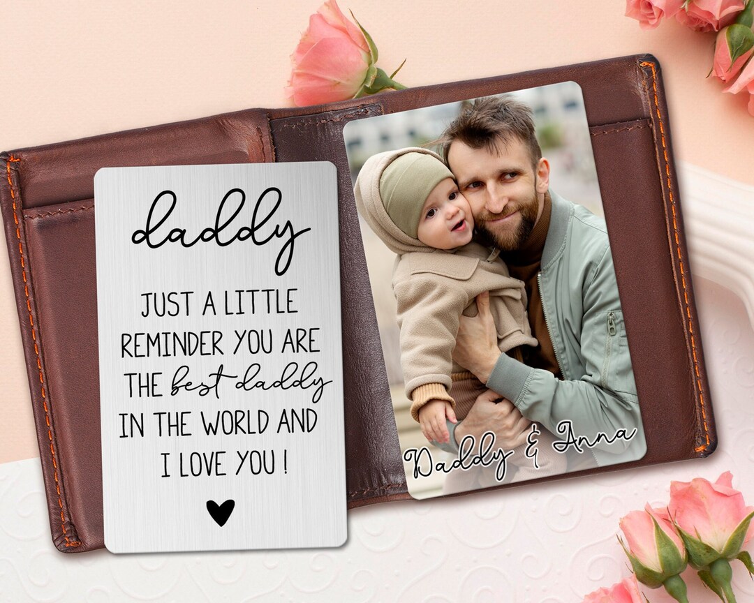 Personalized Photo Dad Metal Wallet Card, Gift for Dad From Daughter ...