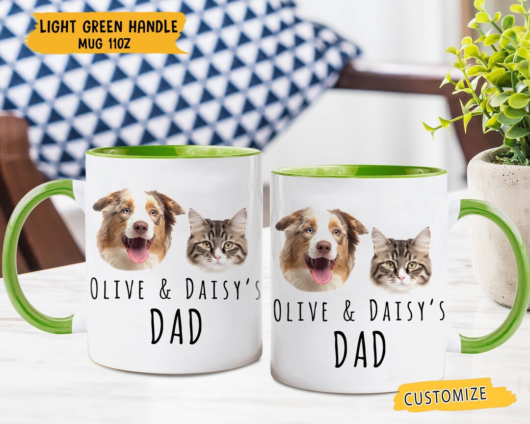 Pet Custom Mug, Father's Day Dog Dad Gift, Dog Dad Coffee Mug, Cat Dad ...