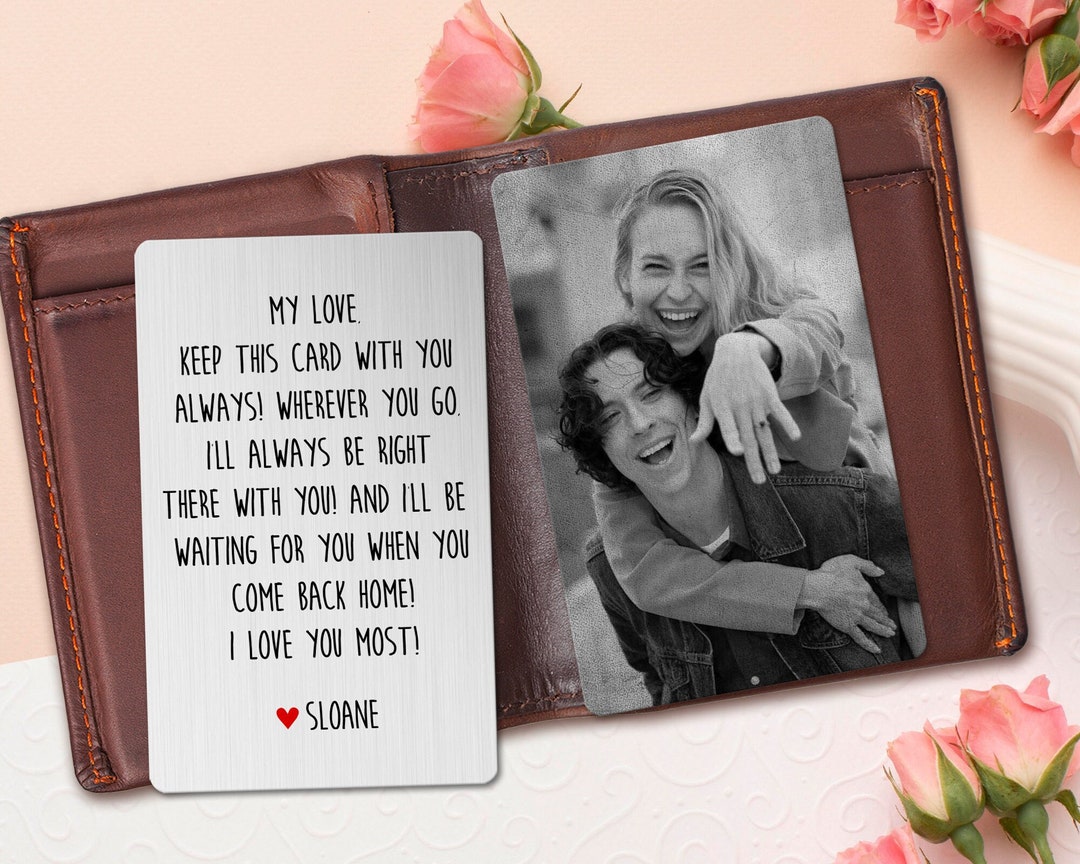 Personalized Metal Card Wallet Insert With Photo, Custom Your Message ...