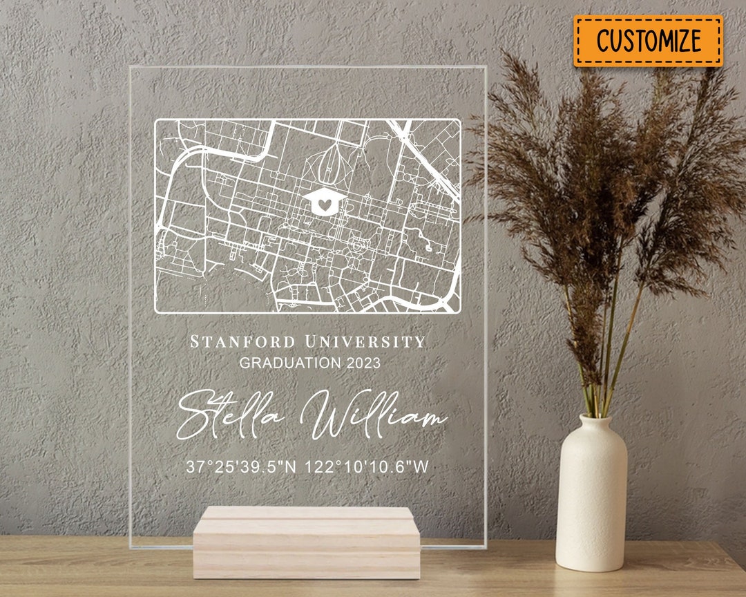 Custom College Map, High School Map Acrylic Plaque, University Map ...