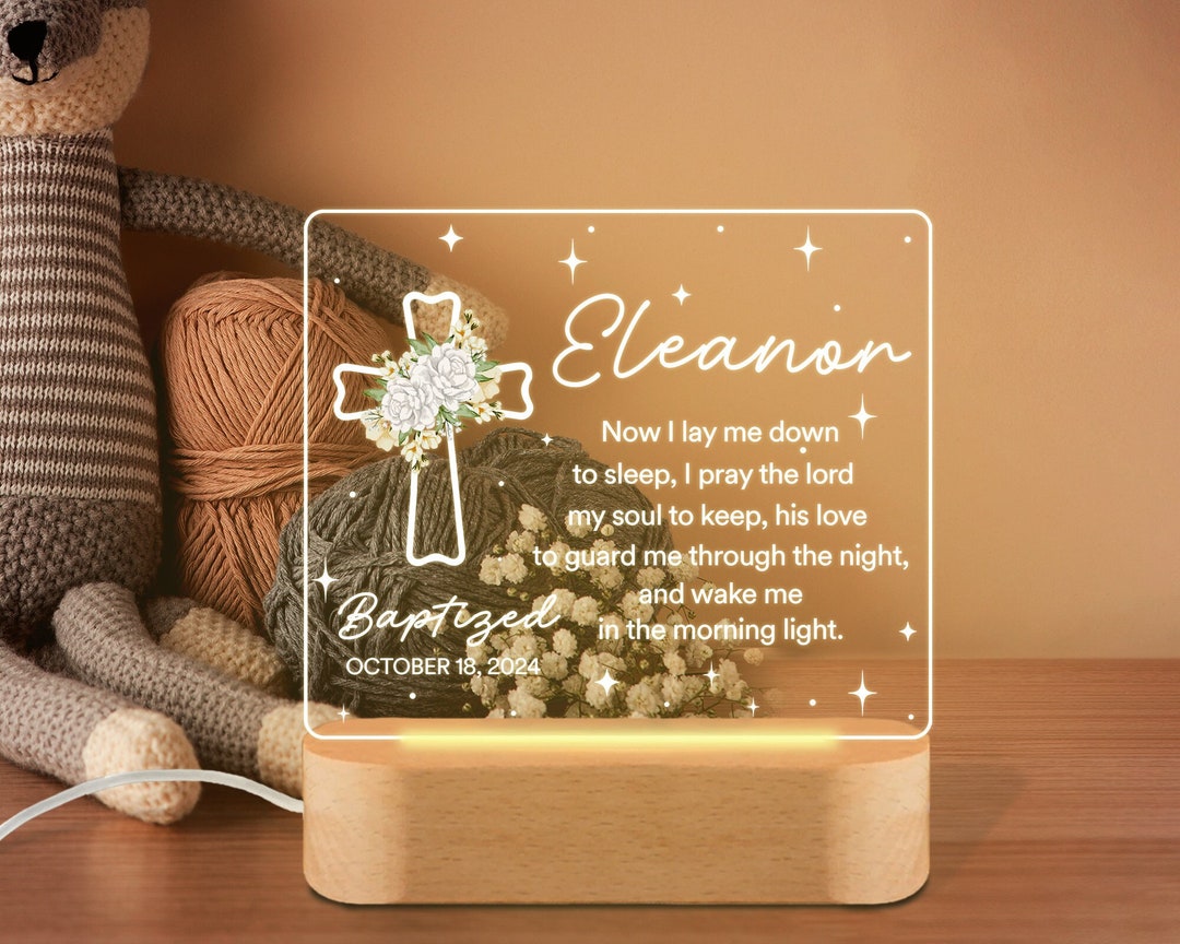 Custom Baptized Gift for Baby Kids, Baptism Night Light, Personalized ...