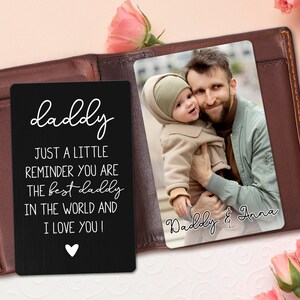 Personalized Photo Dad Metal Wallet Card, Gift for Dad From Daughter ...