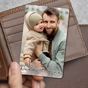 Personalized Photo Dad Metal Wallet Card, Gift for Dad From Daughter ...