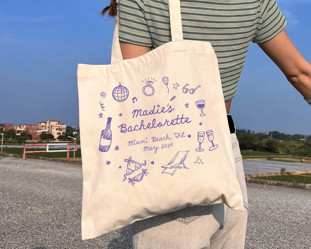 Custom Beach Bachelorette Party Favors, Beach Bach Tote Bag, Gift for ...