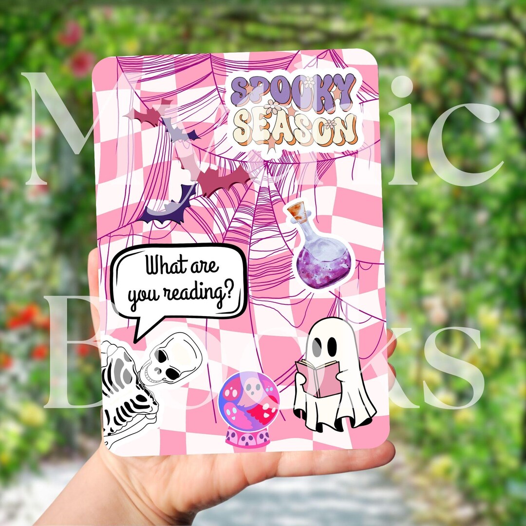 Digital What Are You Reading Spicy Kindle Insert Spooky Pink Kindle ...