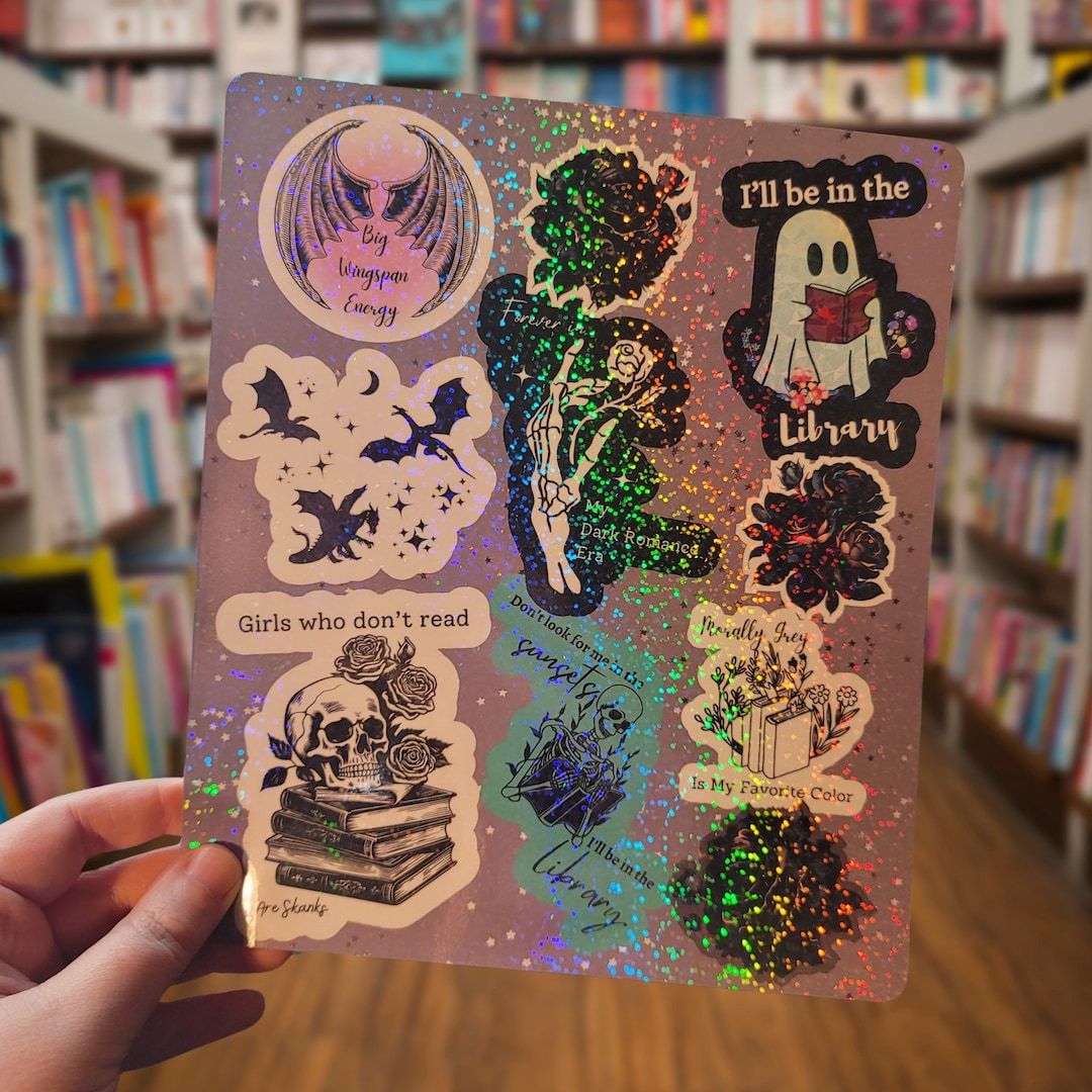 Kindle Scribe Insert, Circle Holographic Dark Romance Bookish Themed ...