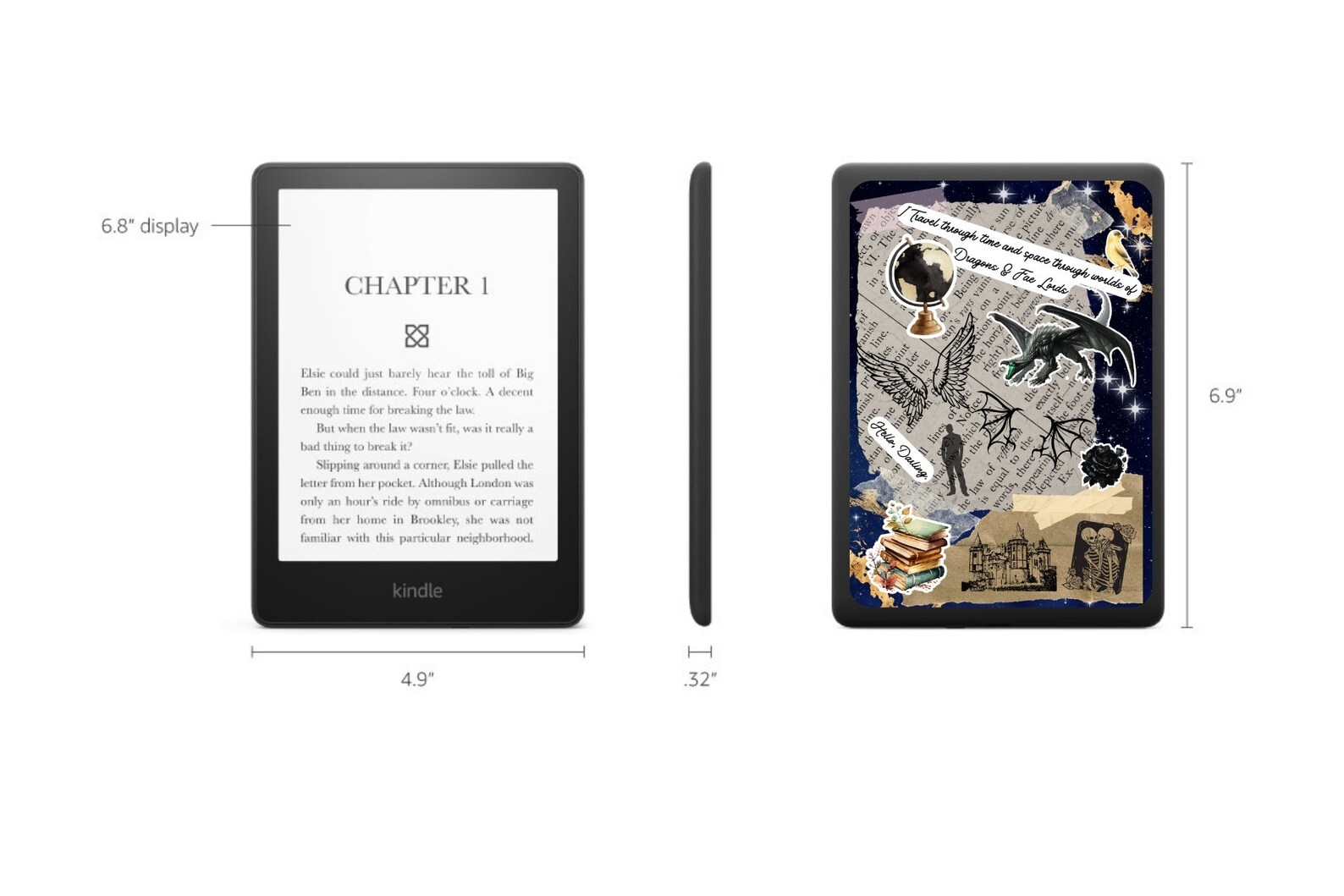 Circle Holographic Fantasy Bookish Themed Kindle Insert, Bookish, Book ...