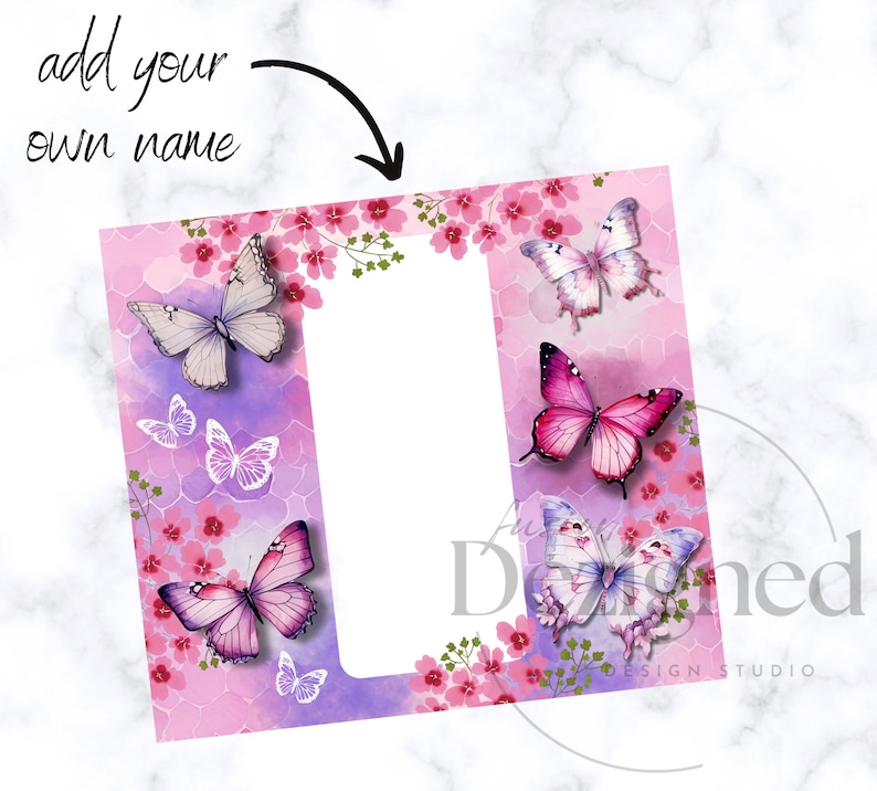Add Your Name Flowers Purple & Pink Seamless Sublimation, 20 Oz Tumbler ...