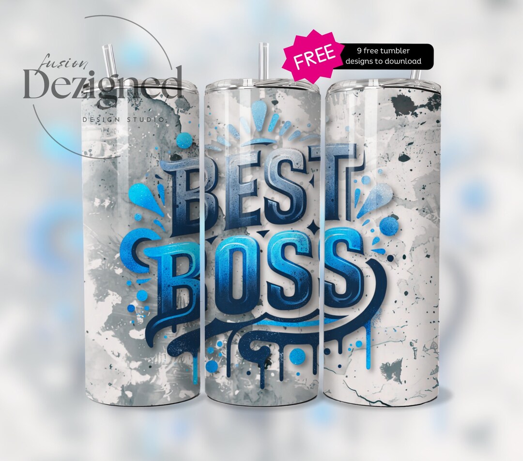 Seamless Best Boss Tumbler Wrap 20oz Skinny Sublimation Wrap, Instant ...