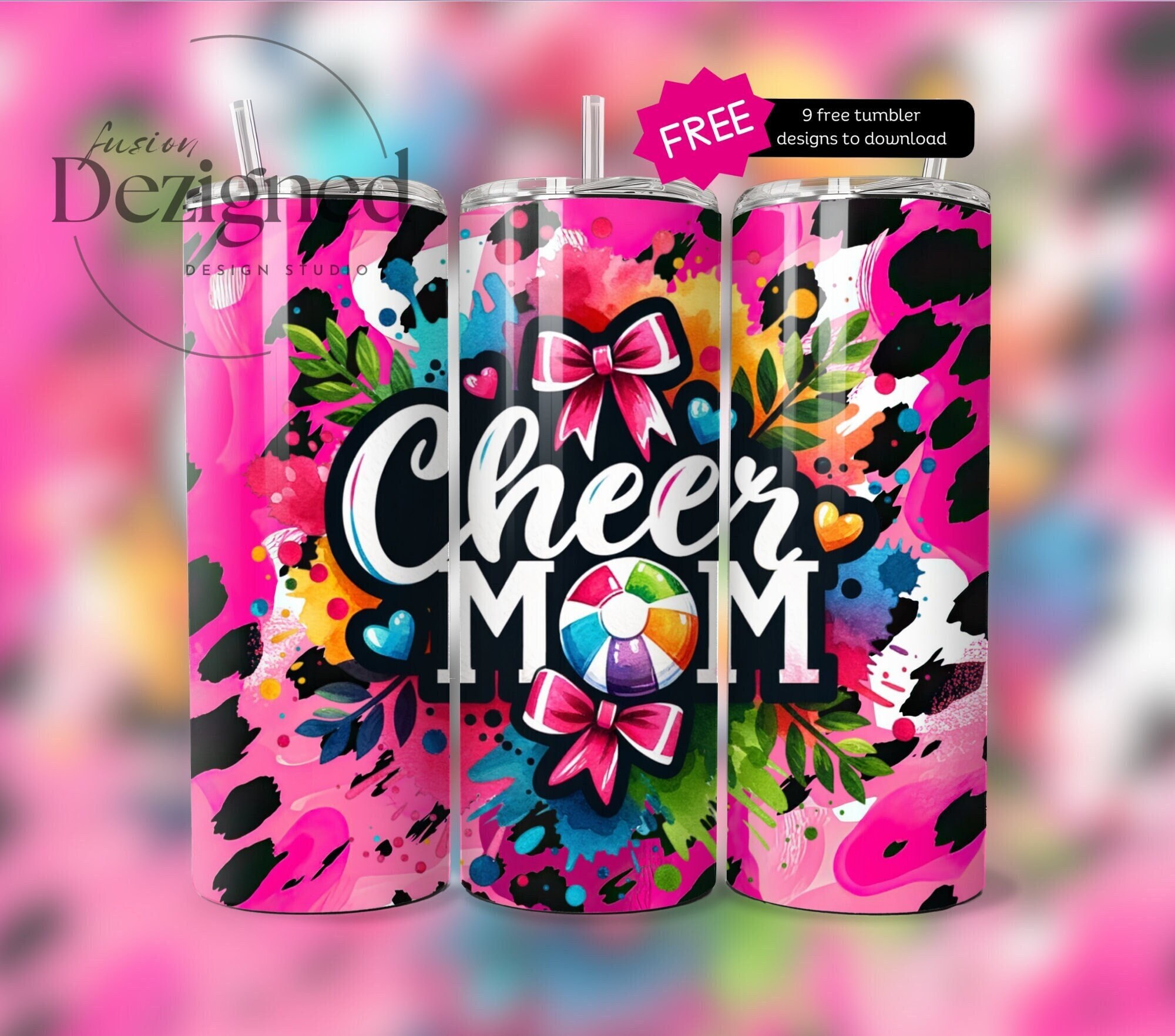 Seamless Cheer Mom PNG, Colorful Party Design, Printable Sublimation ...