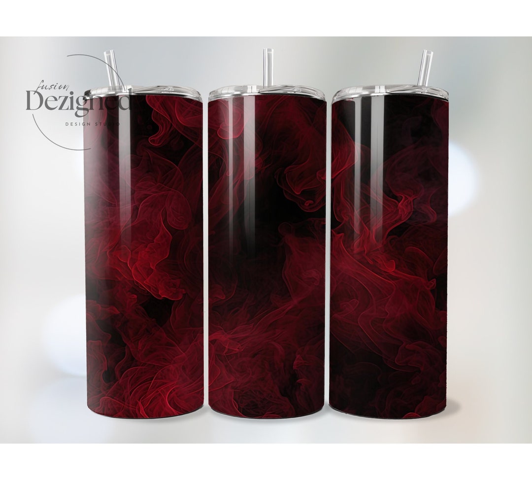 Seamless Red Smoke 20oz Tumbler Wrap PNG Sublimation Design 20oz Skinny ...