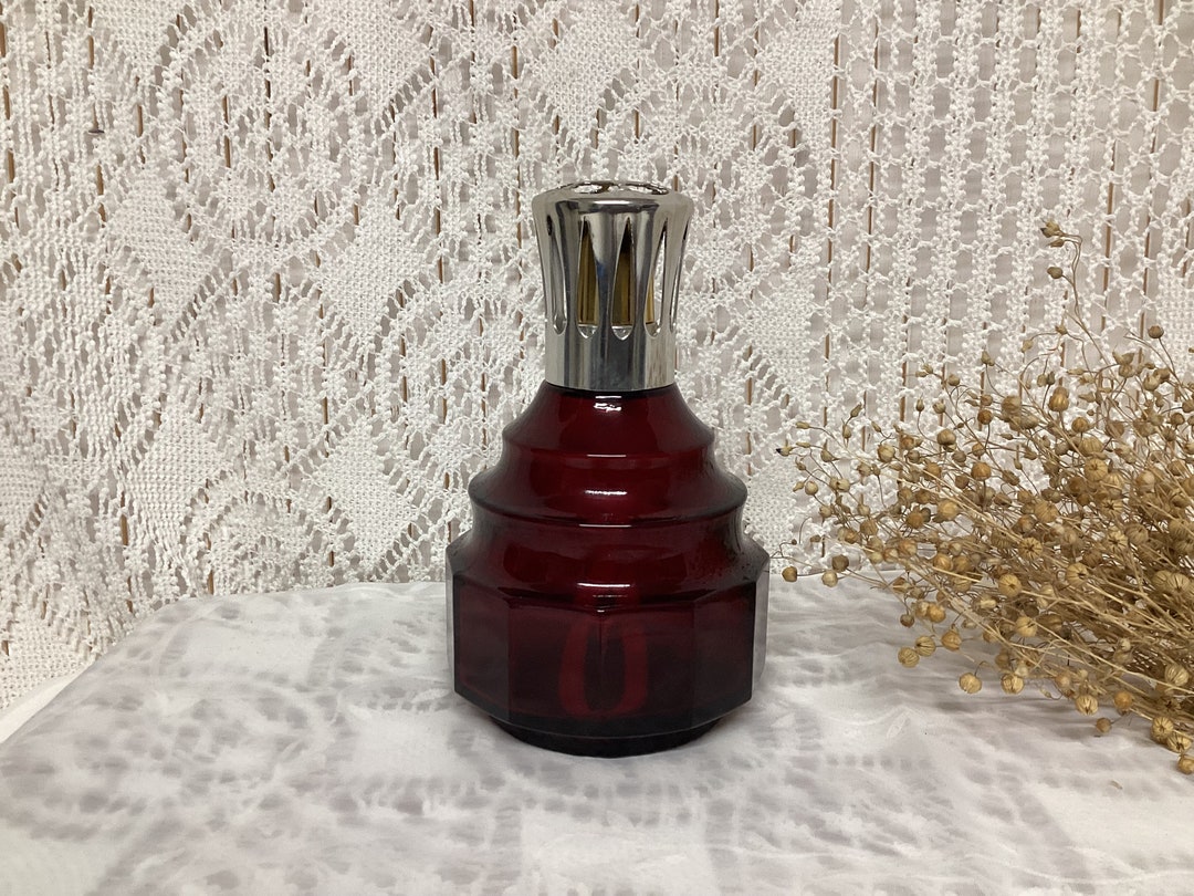 Beautiful Berger Lamp in Amber Red Glass Made in France - Etsy