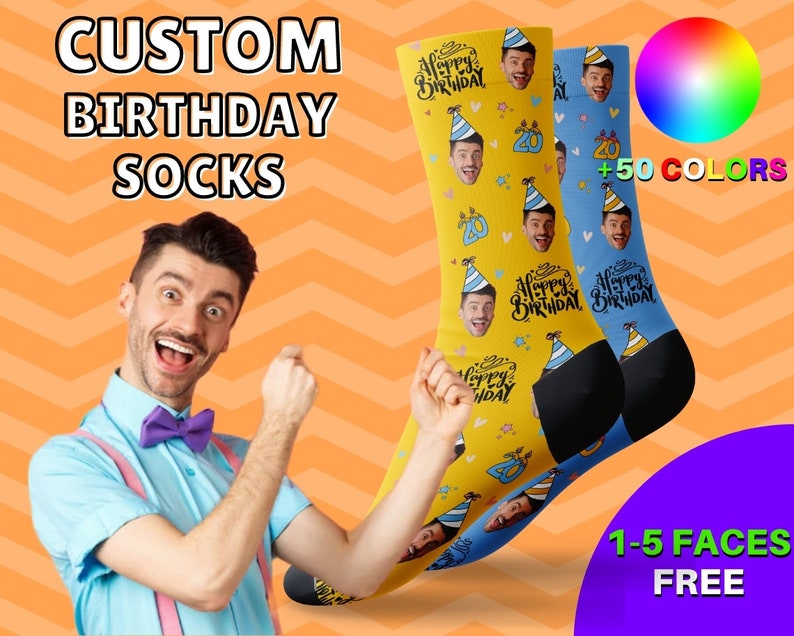Custom Birthday Socks Happy Birthday Socks Birthday Gift - Etsy