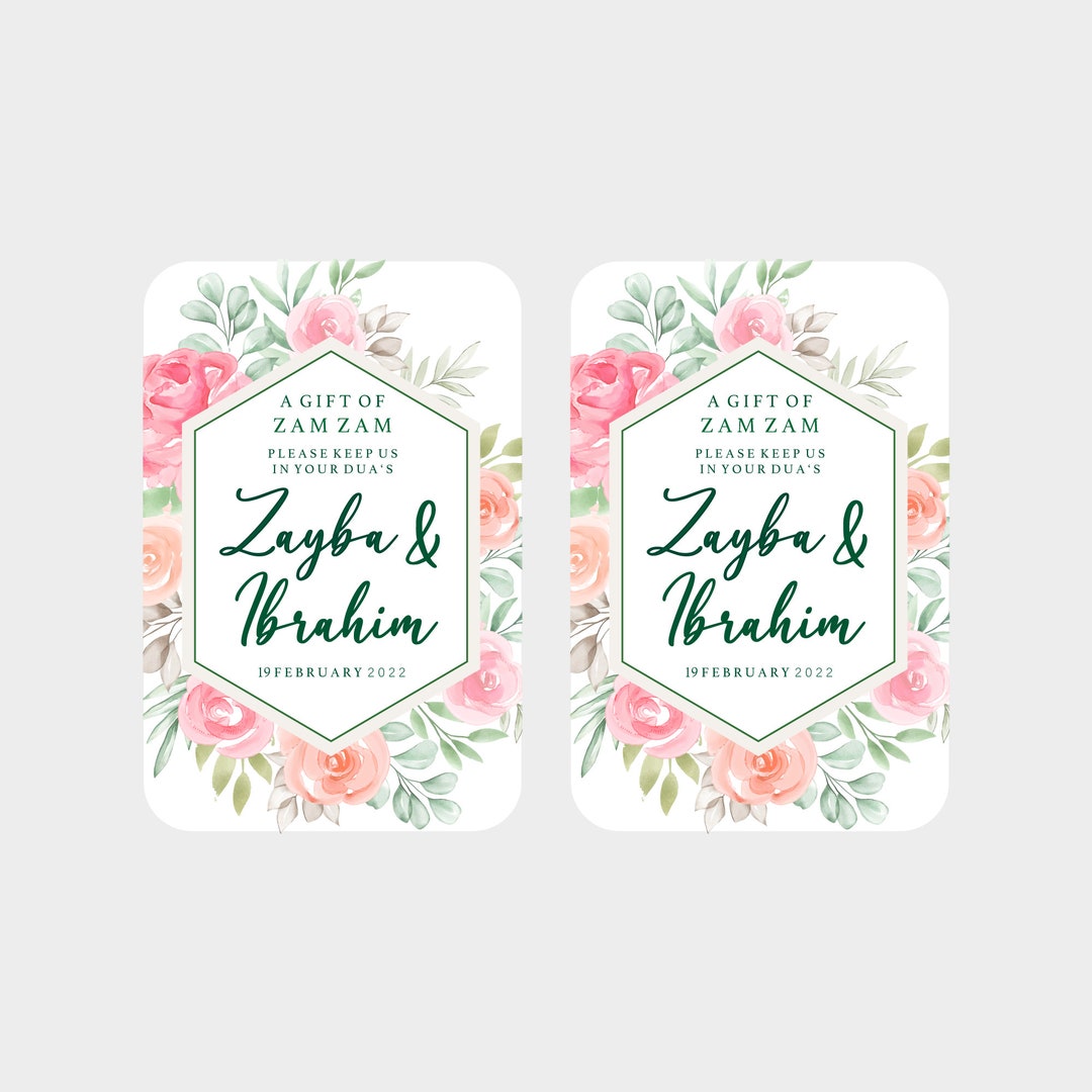 Zam Zam Sticker, Custom Zam Zam Sticker, Wedding Stickers, Bridal ...