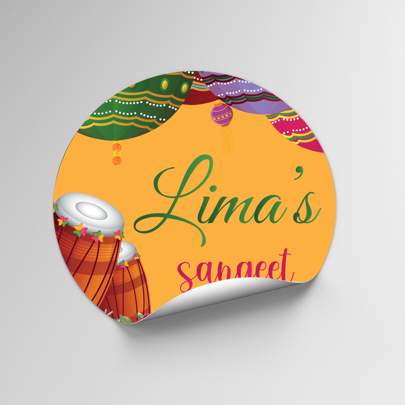 Dholki Sangeet Mehndi Stickers Wedding Stickers Nikkah - Etsy