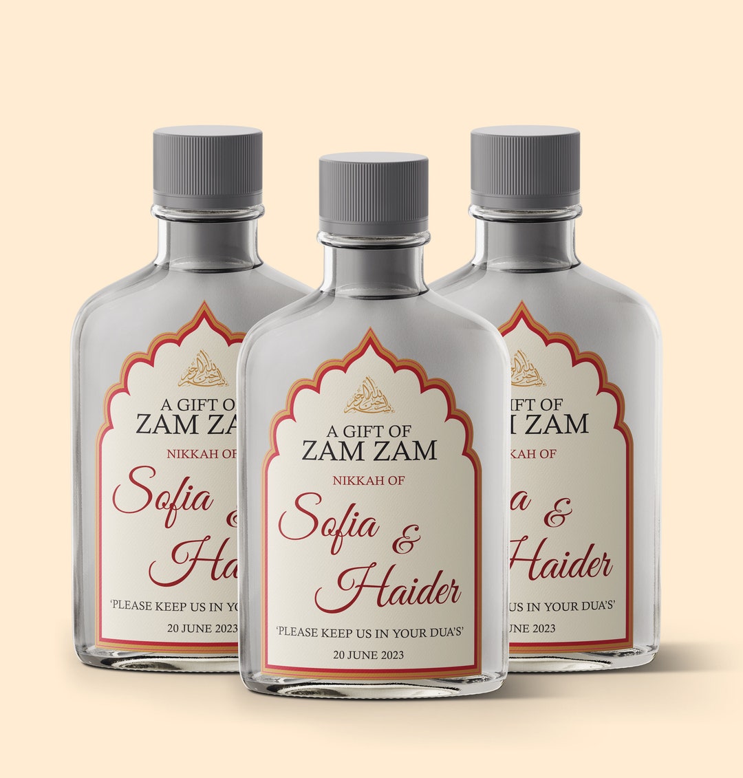 Custom Zam Zam Stickers, Favour Stickers, Nikkah Stickers, Wedding ...