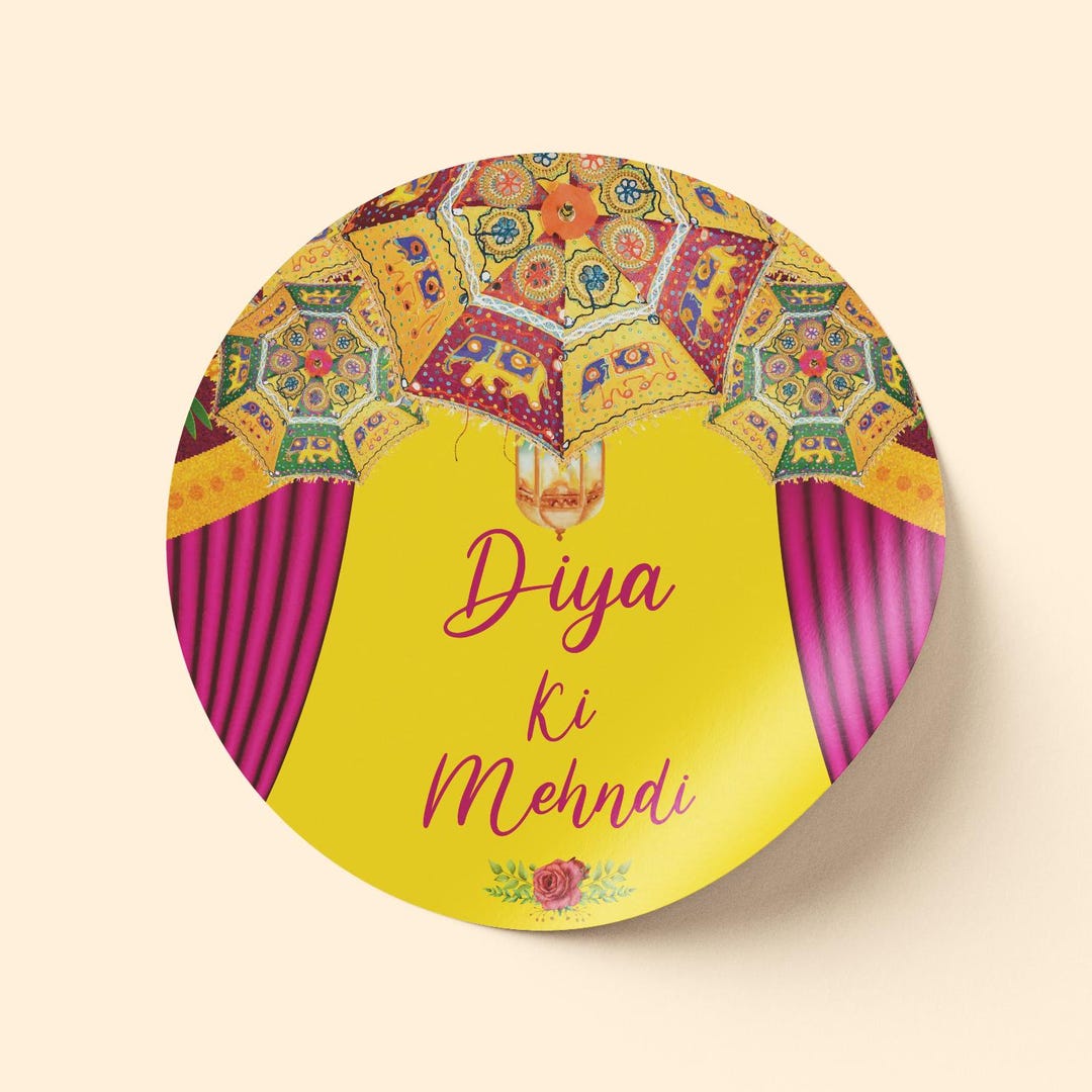 Mehndi Stickers, Wedding Stickers, Nikkah Stickers, Wedding Favour ...