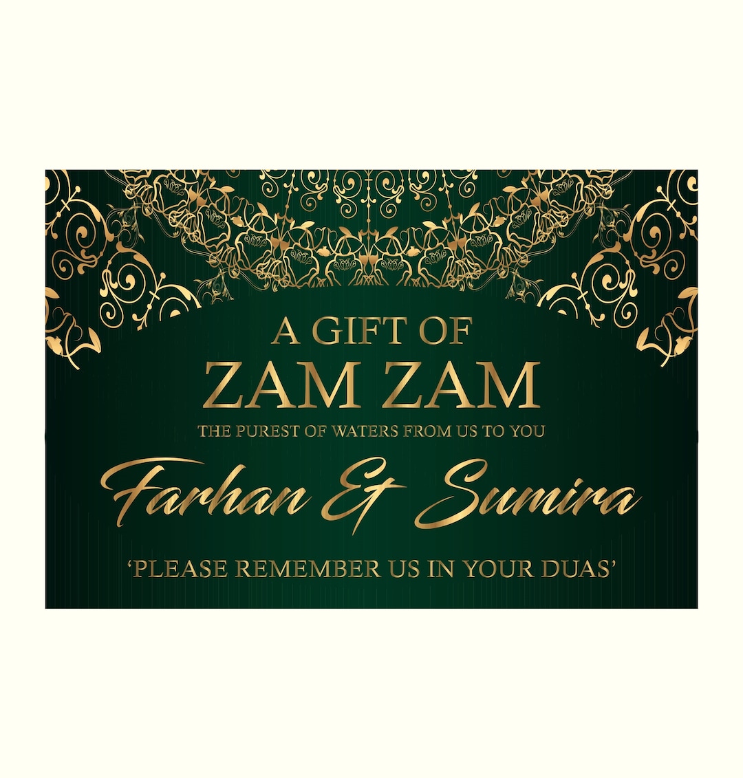 Zam Zam Sticker, Zam Zam Water, Zam Zam Water Bottle Sticker, Favour ...