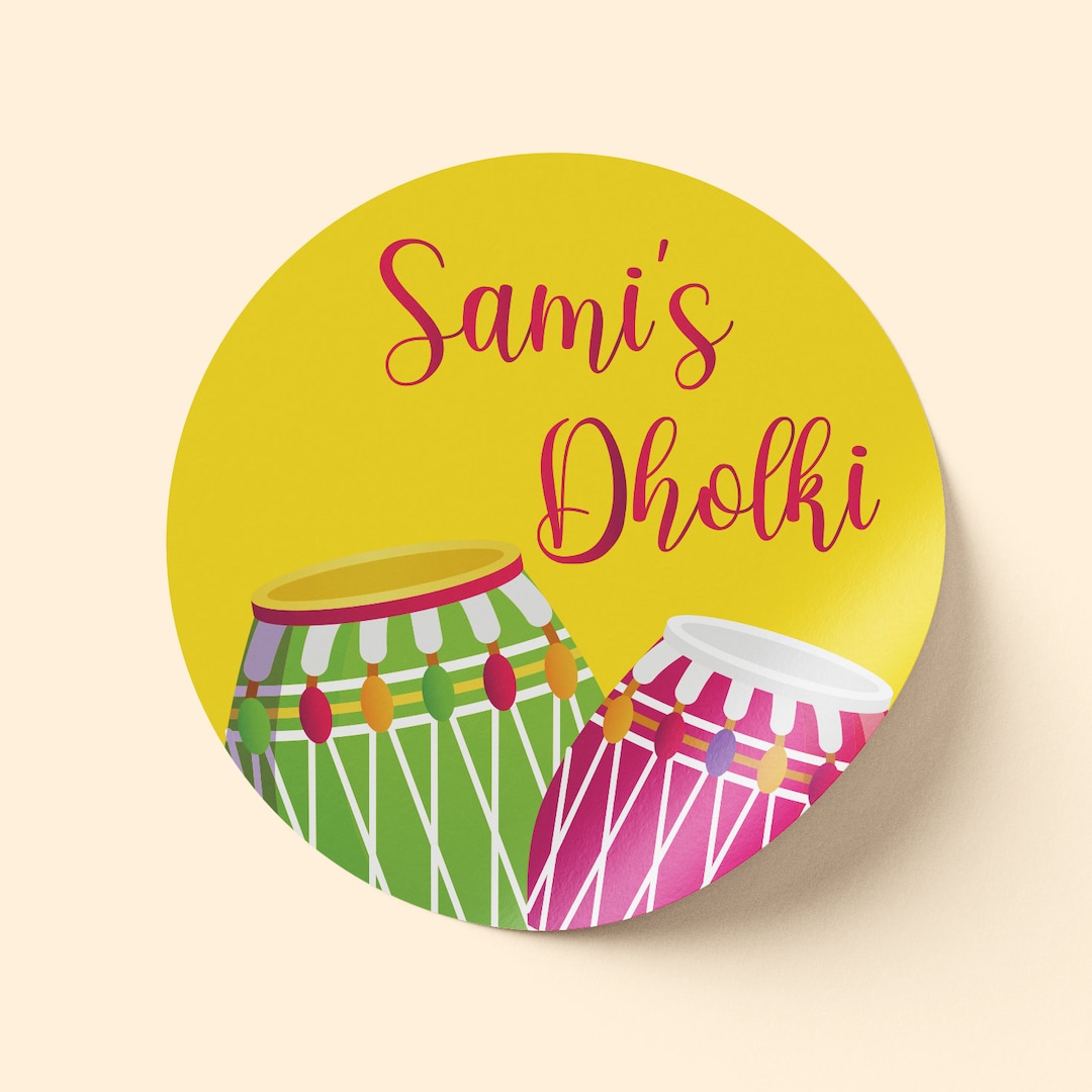 Dholki Stickers, Wedding Stickers, Nikkah Stickers, Wedding Favour ...