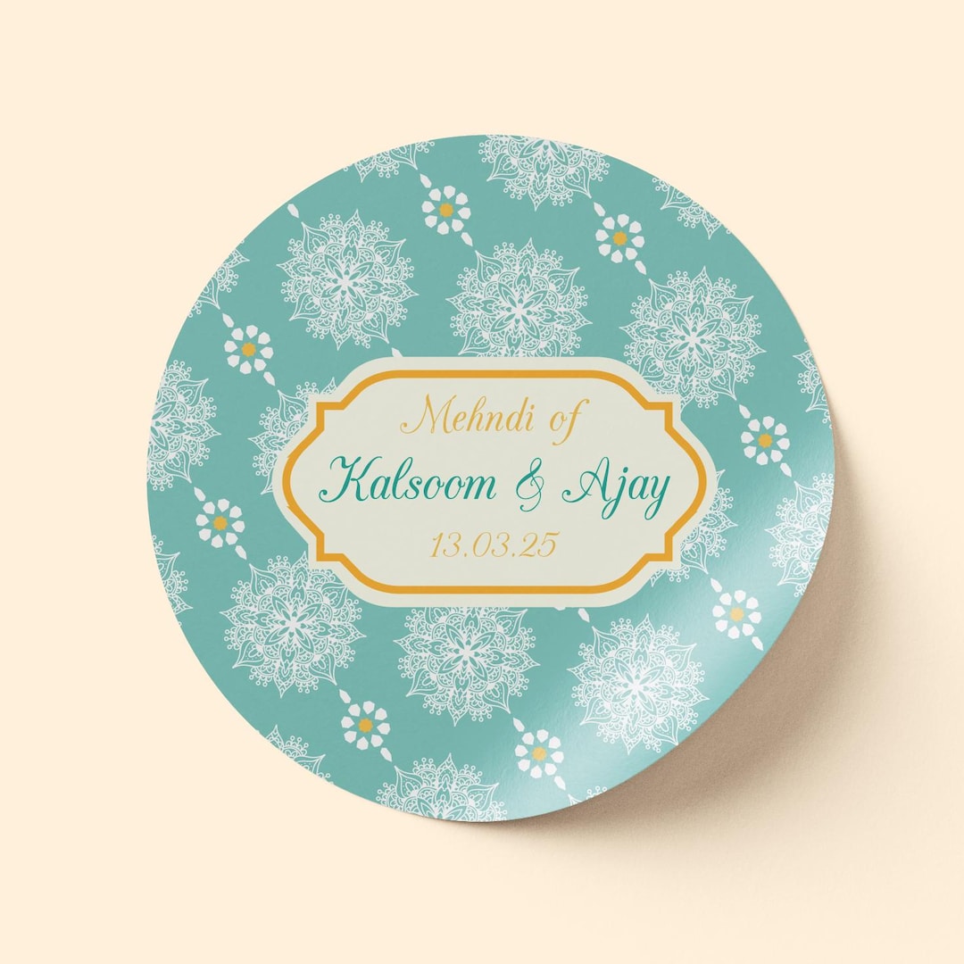 Mehndi Stickers, Wedding Stickers, Nikkah Stickers, Wedding Favour ...