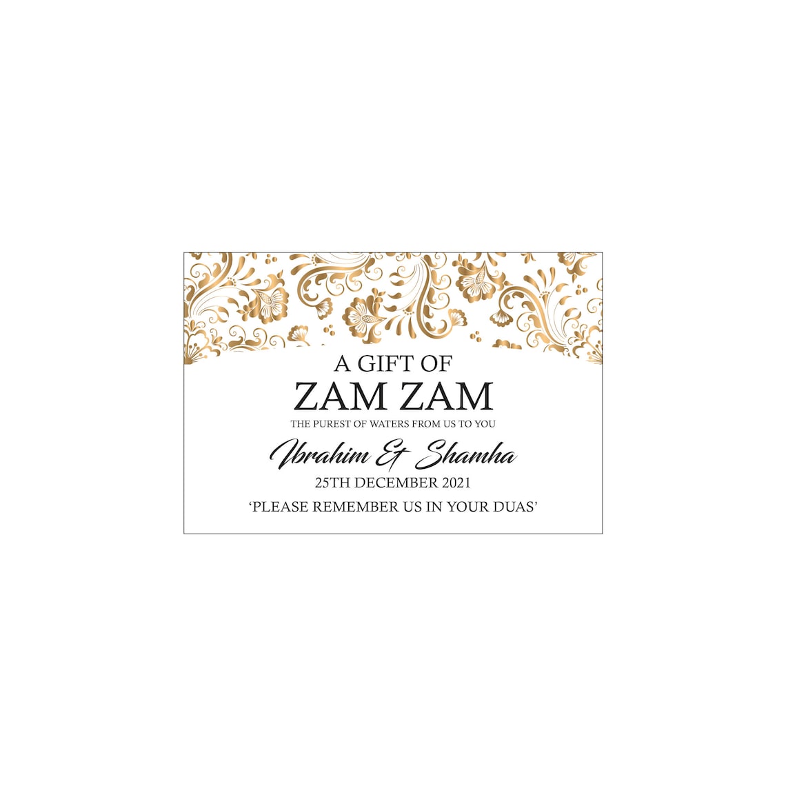 Zam Zam Sticker Zam Zam Water Zam Zam Water Bottle Sticker - Etsy UK