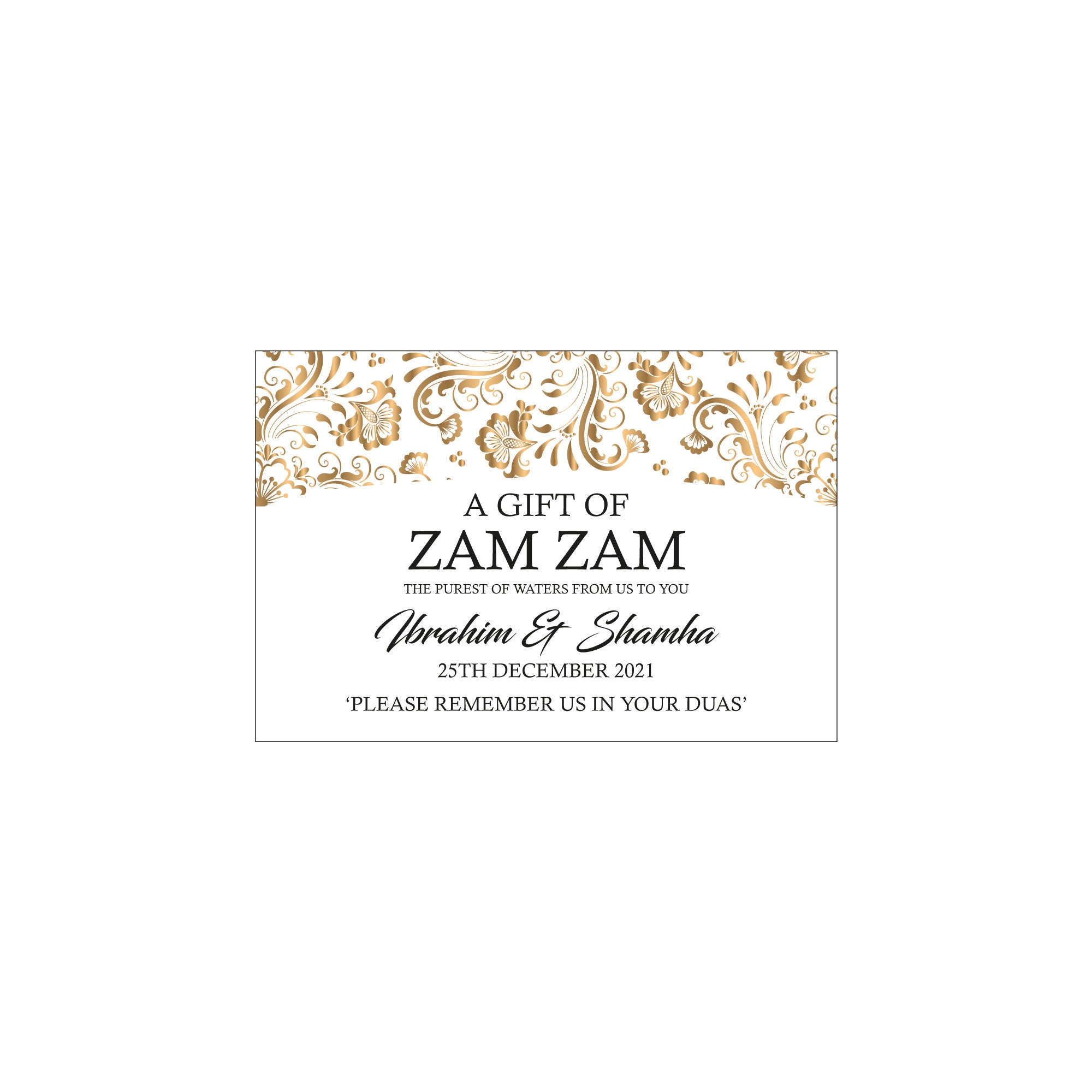 Zam Zam Sticker Zam Zam Water Zam Zam Water Bottle Sticker - Etsy UK