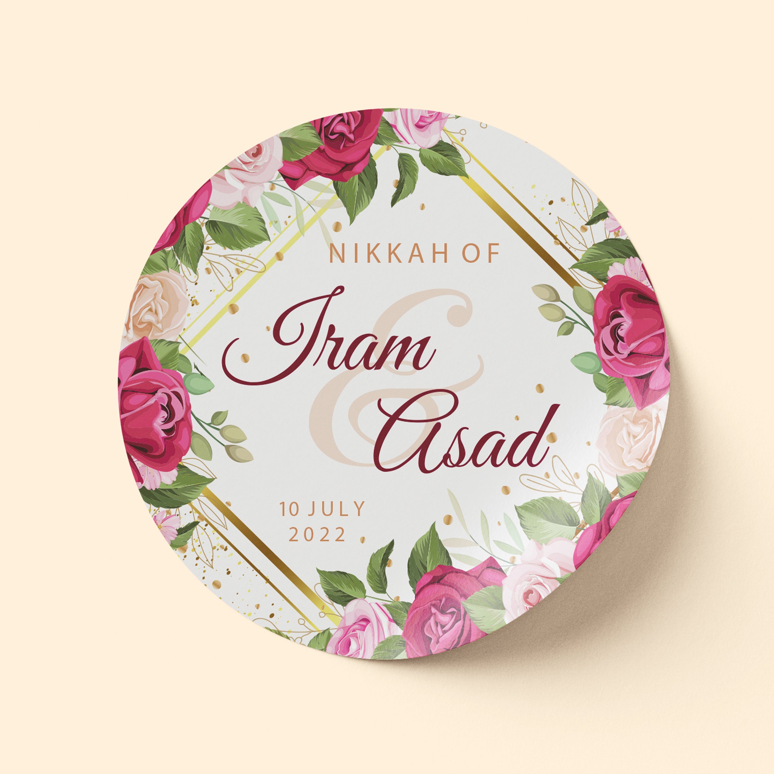 Wedding Stickers, Nikkah Stickers, Wedding Favour Stickers, Gift ...