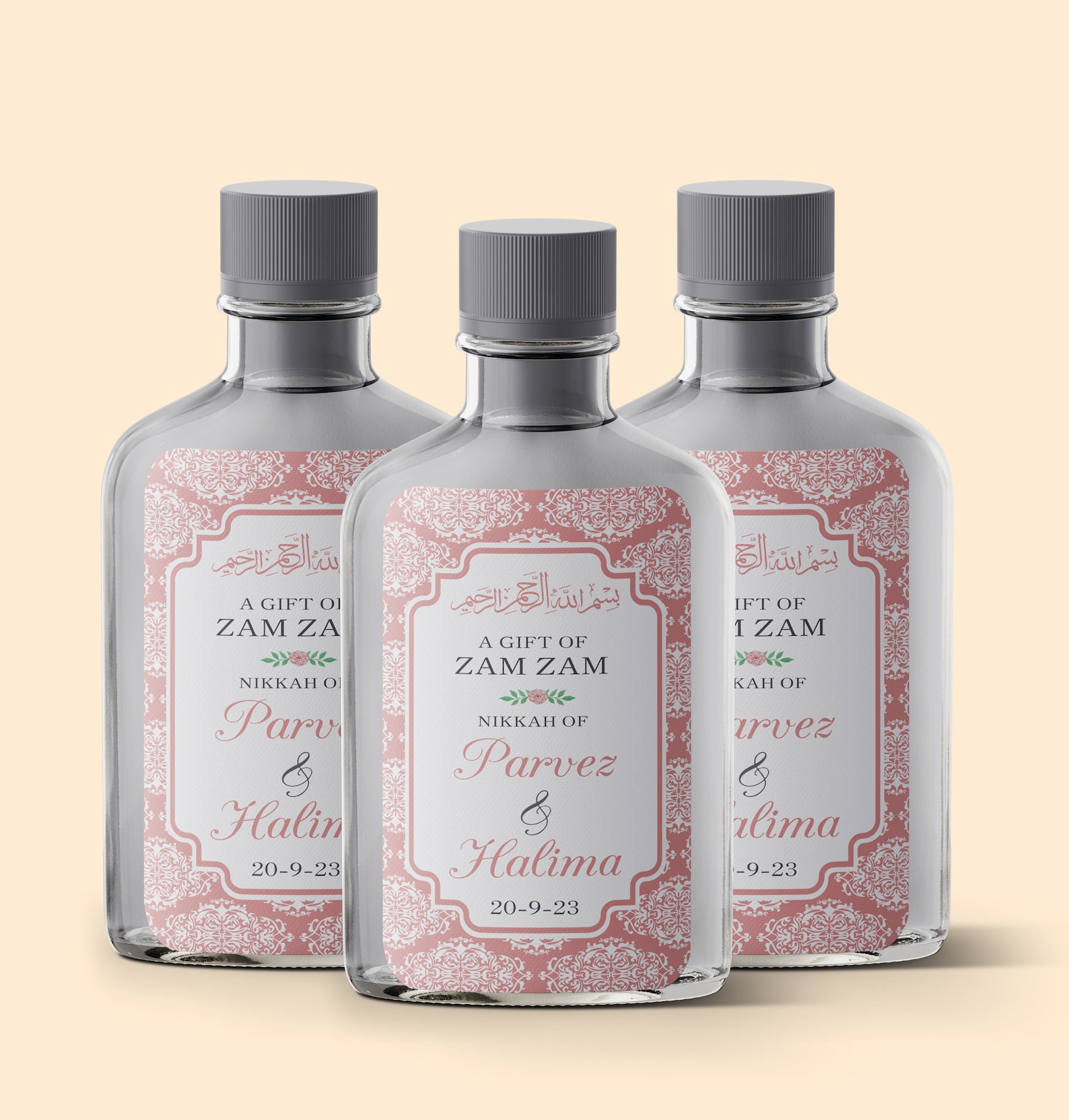 Custom Zam Zam Stickers, Favour Stickers, Nikkah Stickers, Wedding ...