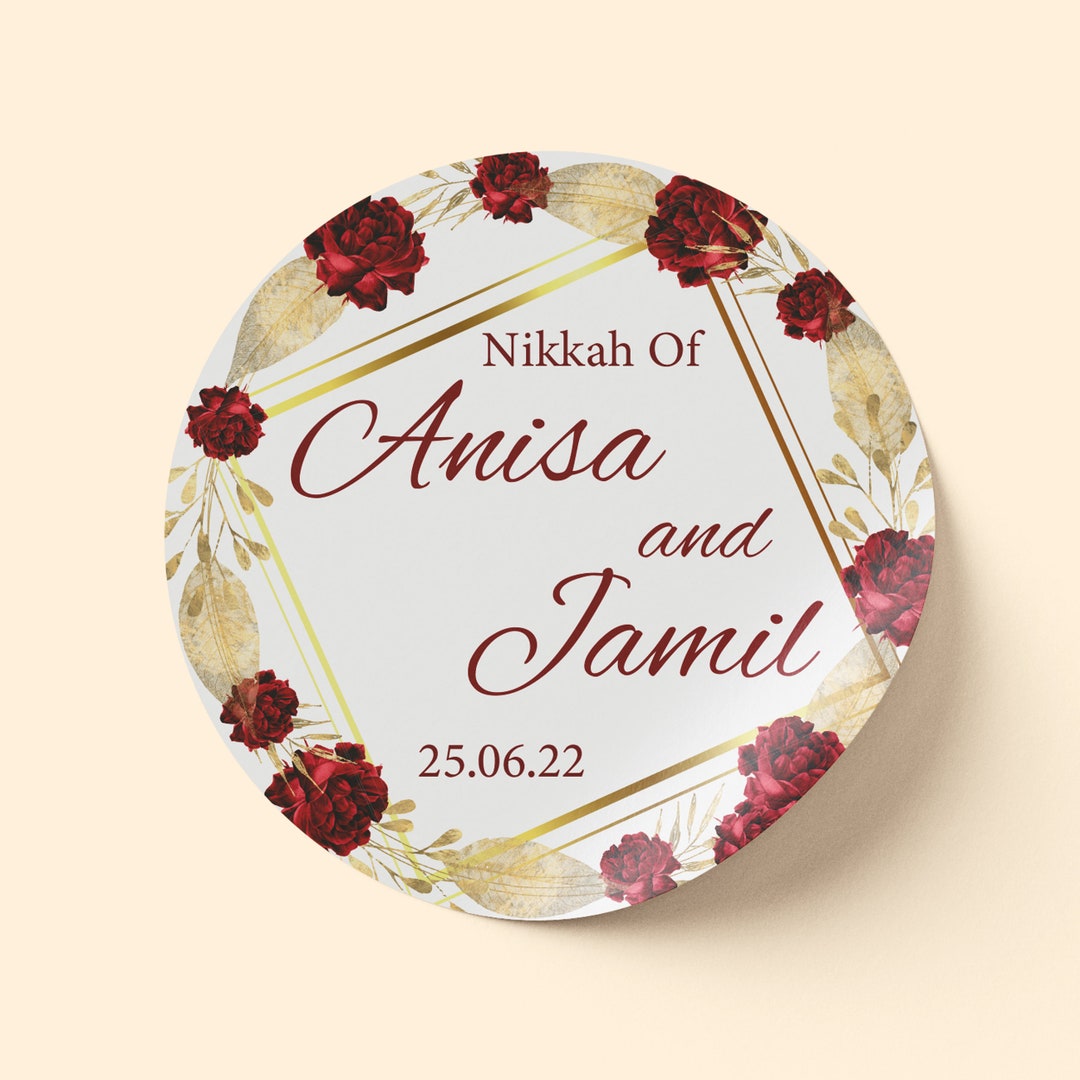 Wedding Stickers, Nikkah Stickers, Wedding Favour Stickers - Etsy