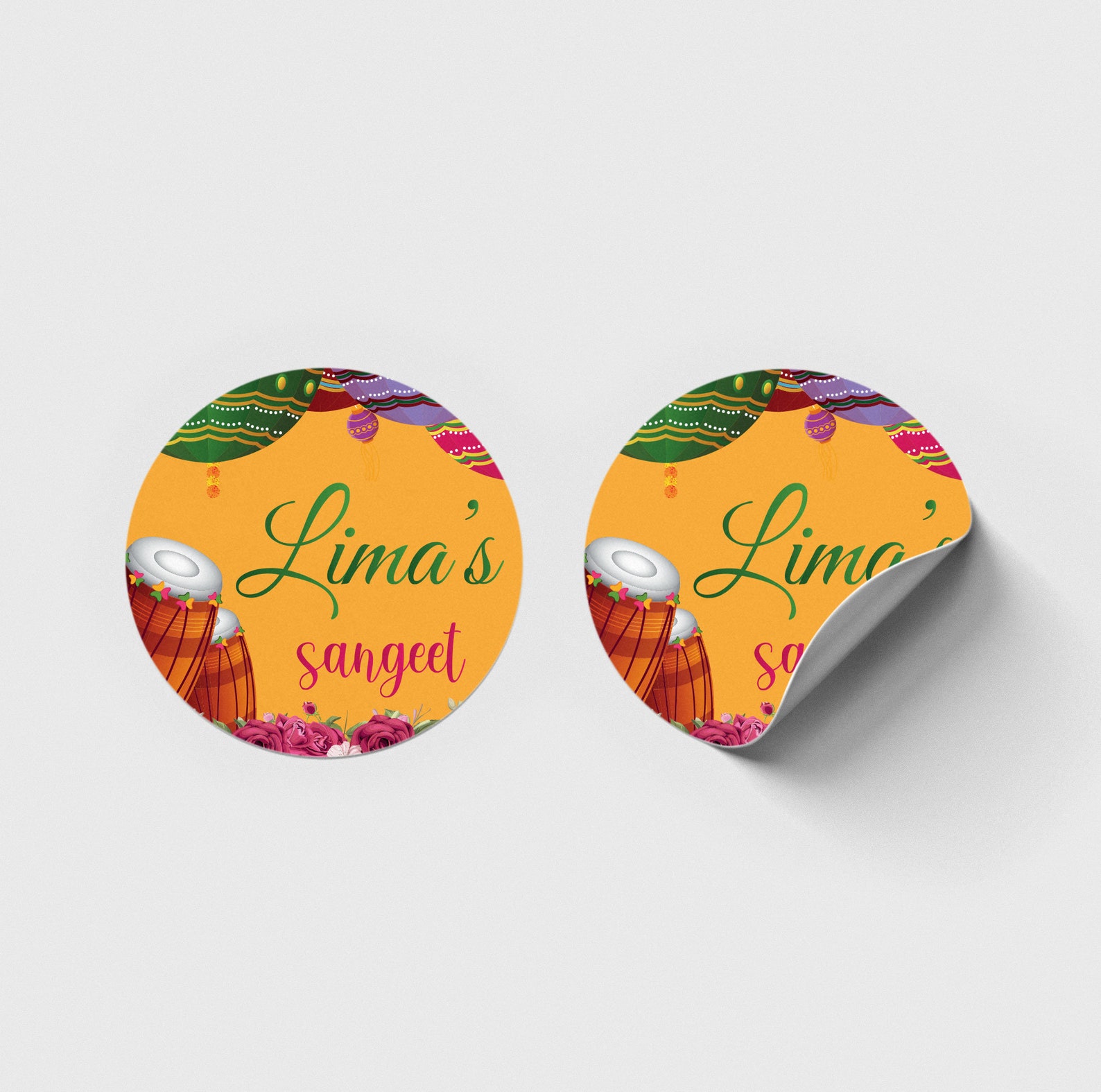 Dholki Sangeet Mehndi Stickers Wedding Stickers Nikkah - Etsy