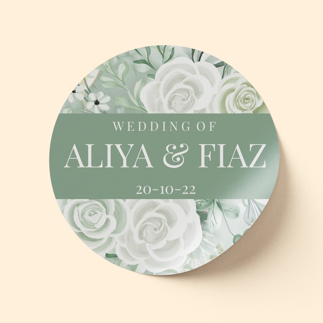 Wedding Stickers, Nikkah Stickers, Wedding Favour Stickers, Bridal ...