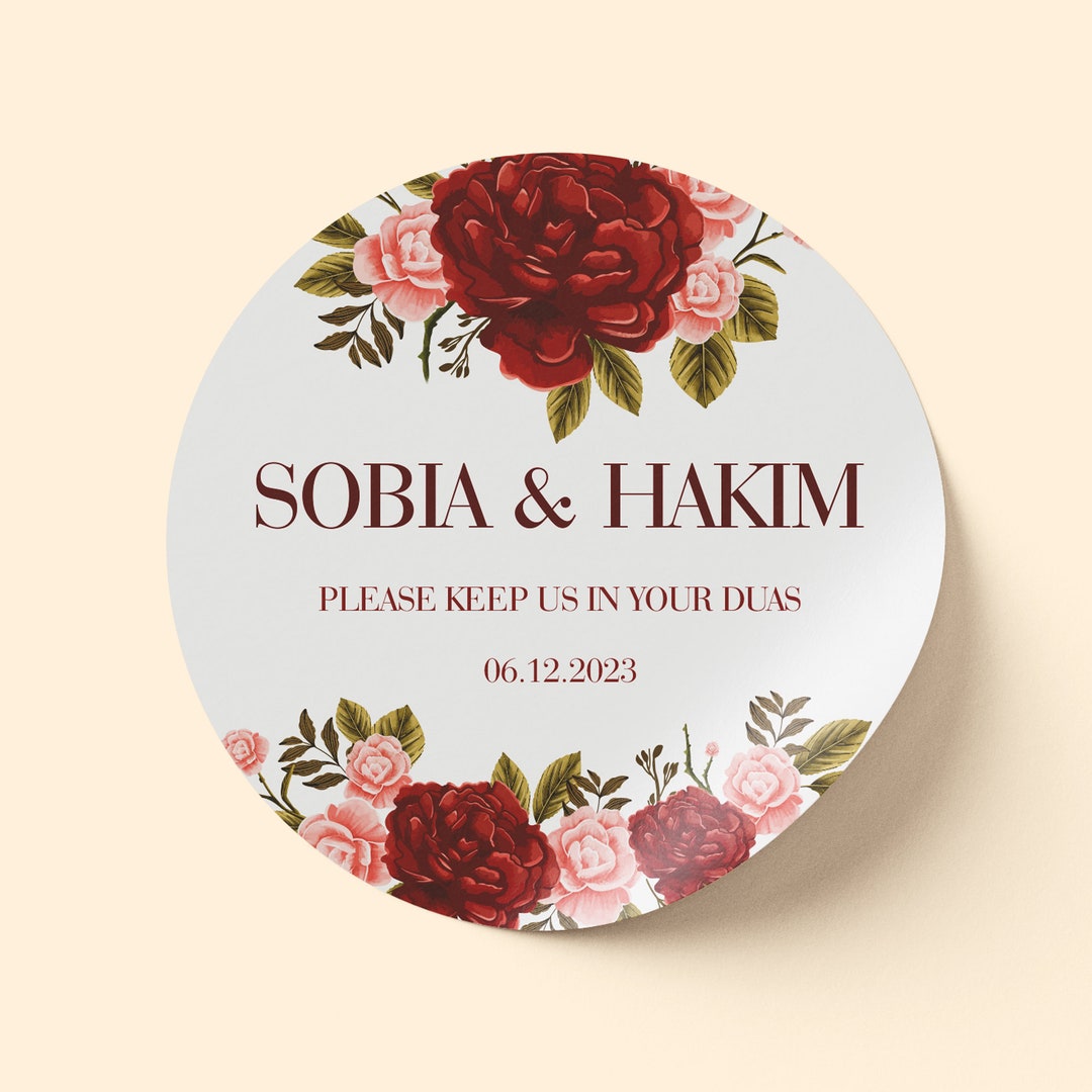 Wedding Stickers, Nikkah Stickers, Wedding Favour Stickers - Etsy