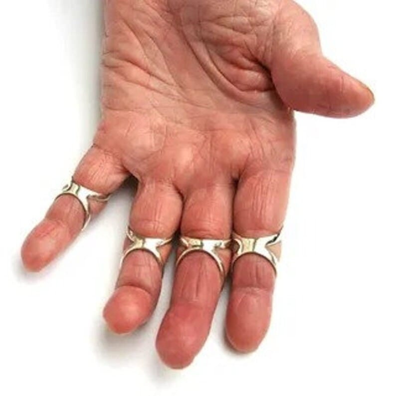 Sterling Silver Arthritis Finger Splint Ring: Adjustable EDS Brace - Etsy