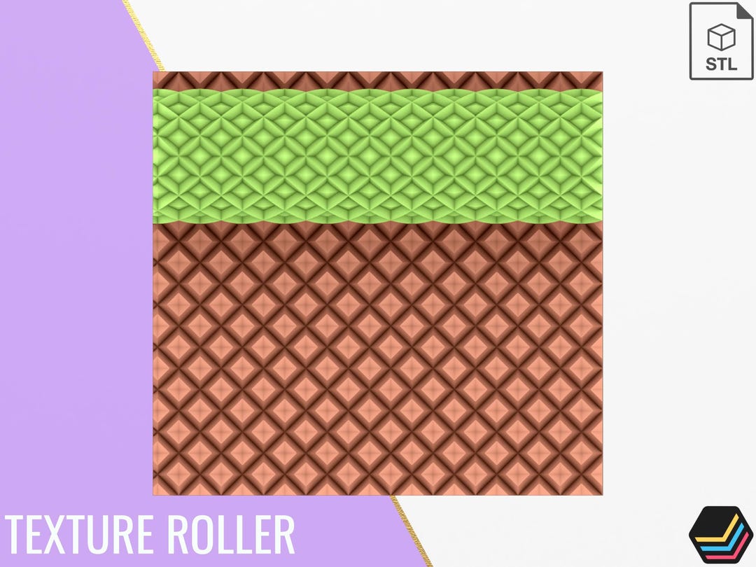 Texture Roller Polymer PYRAMIDS* Solid-hollow/ Digital STL File* File ...