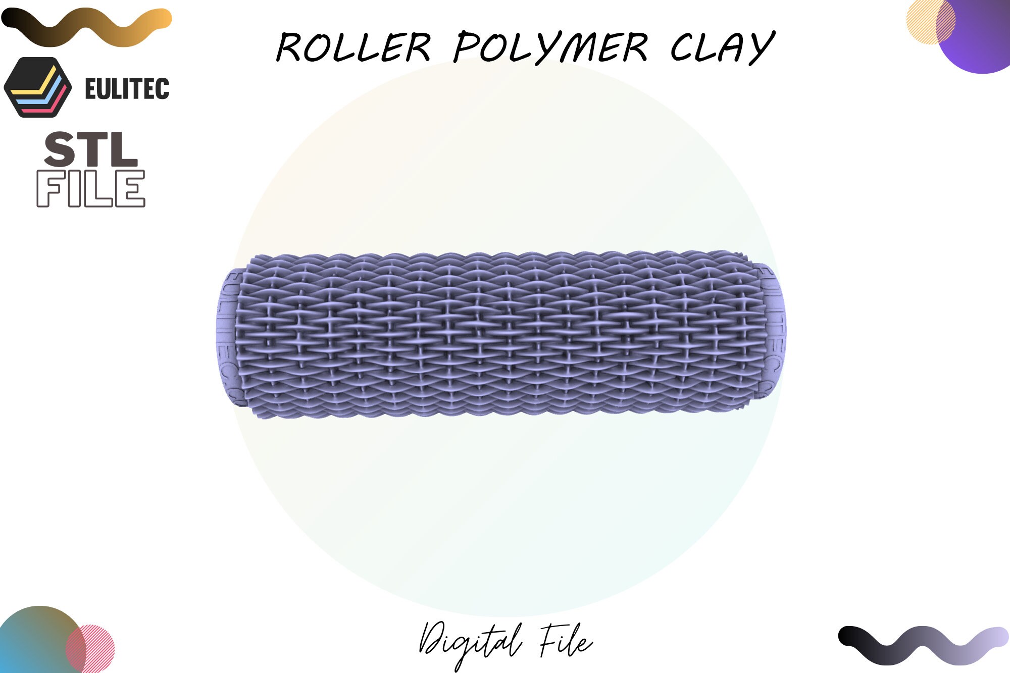 Polymer Clay /hand Roller WEAVE TEXTURE/ Digital STL File - Etsy