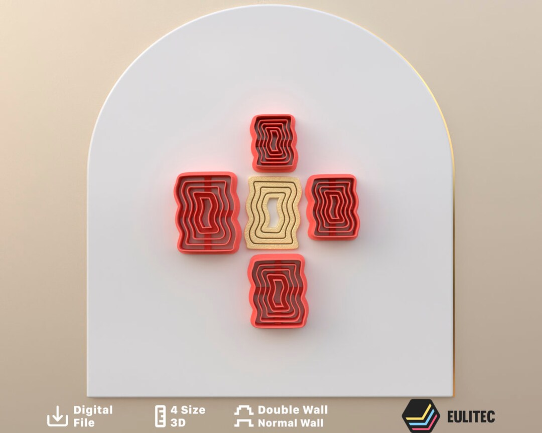 Polymer Clay Cutter to Make Abstract Misshapen Rectangle Cutters 4 Size ...