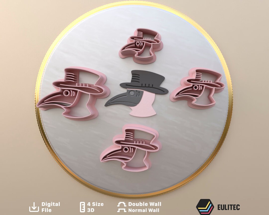 Polymer Clay Cutter to Make Plague Black 4* Size 2 Version Cut/digital ...