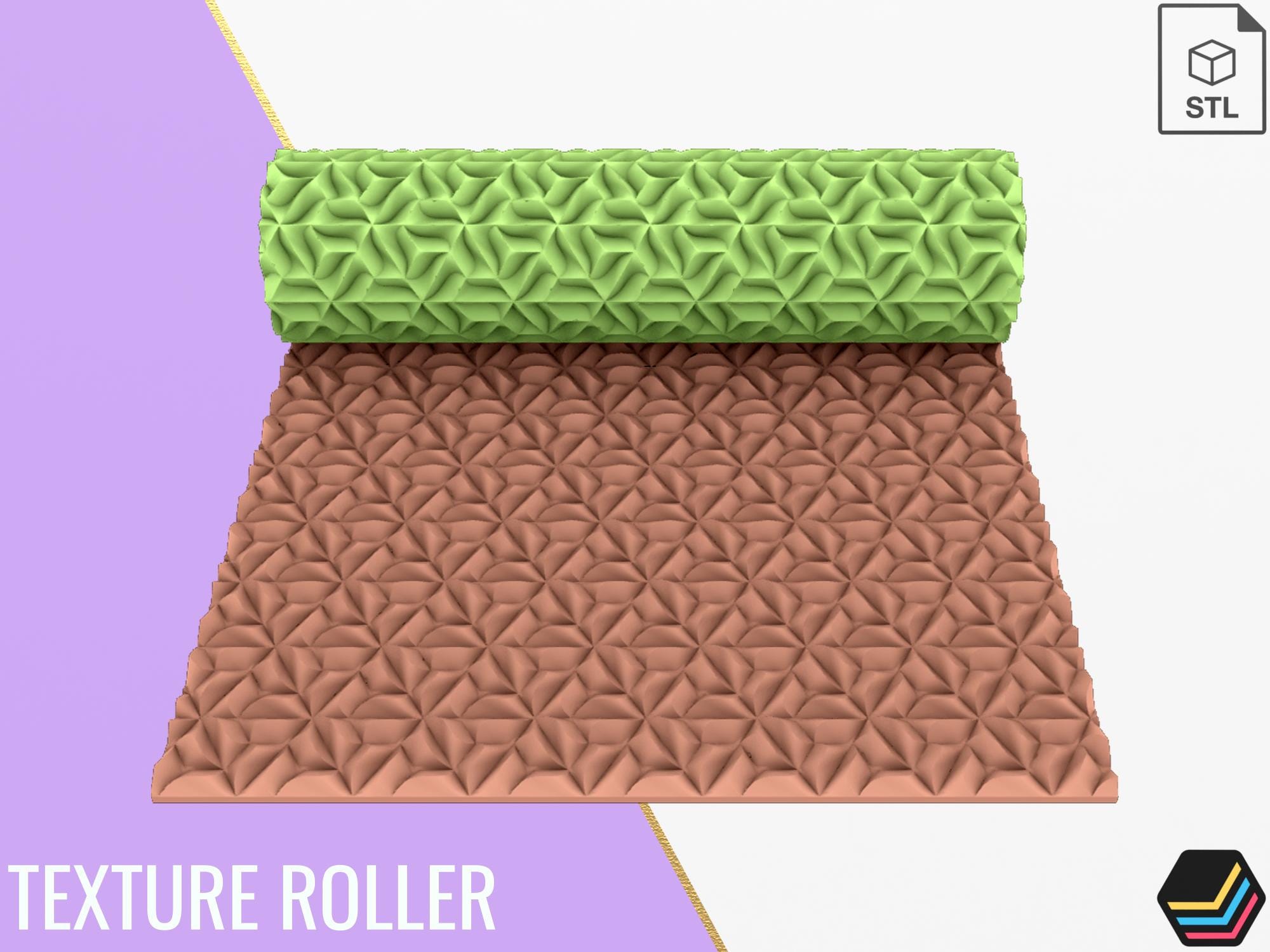 Texture Roller Polymer WAVY GROOVES * Solid-hollow/ Digital STL File ...