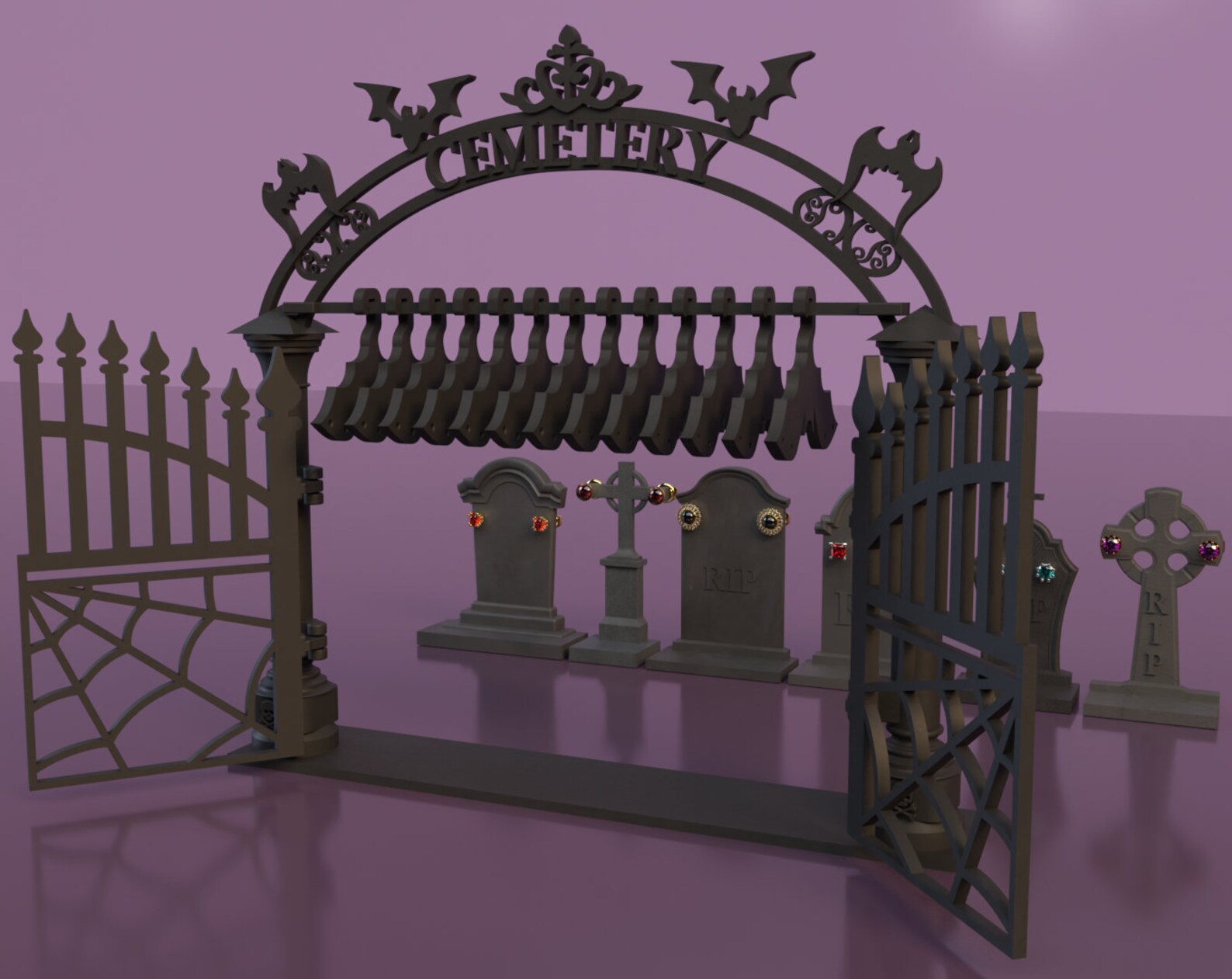 Haunted Cemetery Themed Jewelry Display by EULITEC ÆTERNAM/ Digital ...